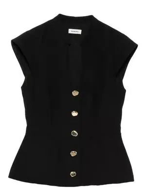 SANDRO Sandro Sleeveless Button-Fastening Peplum Top