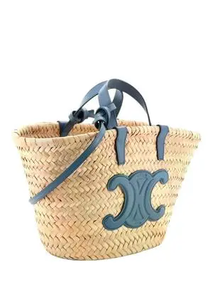 CELINE Celine Triomphe Basket Raffia Shoulder Bag
