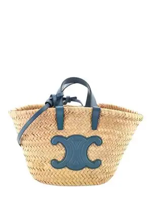 CELINE Celine Triomphe Basket Raffia Shoulder Bag