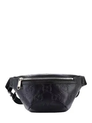 Gucci Gg Embossed Perforated Leather Small Belt Bag - Black