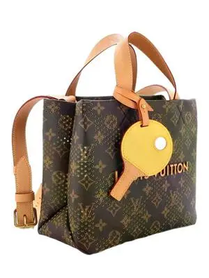 LOUIS VUITTON Limited Edition Monogram Perforated Grid Canvas Mini Tote Bag - Brown