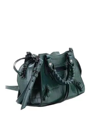Balenciaga Neo Classic City Bag Crocodile Embossed Leather Mini Crossbody Bag - Green