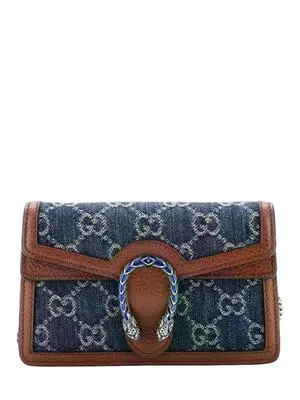Gucci Dionysus Gg Denim Super Mini Crossbody Bag - Blue