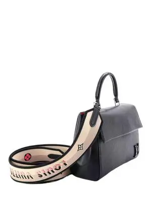 LOUIS VUITTON Cluny Epi Leather Mini Satchel With Monogram Strap - Black