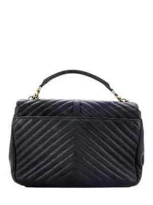 Saint Laurent Matelassé Chevron Leather Shoulder Bag - Black