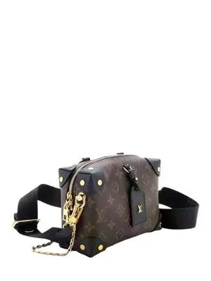 LOUIS VUITTON Petite Malle Souple Monogram Canvas Shoulder Bag - Black