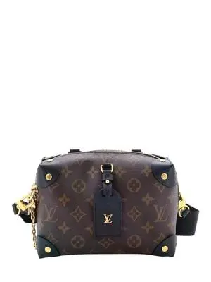LOUIS VUITTON Petite Malle Souple Monogram Canvas Shoulder Bag - Black