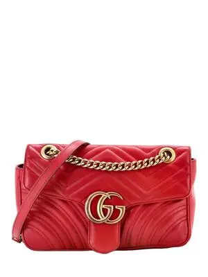 Gucci Matelassé Leather Shoulder Bag - Red