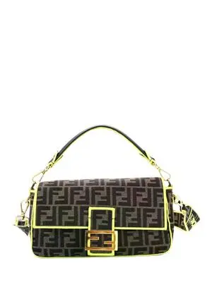 Fendi Baguette Nm Bag Zucca Canvas Medium Shoulder Bag - Yellow