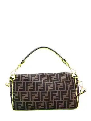 Fendi Baguette Nm Bag Zucca Canvas Medium Shoulder Bag - Yellow