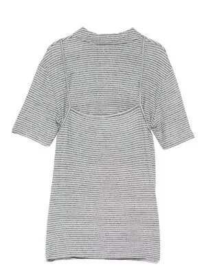 PUSHBUTTON Layered Horizontal-stripe Polo - Grey