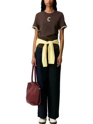Claudie Pierlot Claudie Pierlot Embroidered T-Shirt Brown