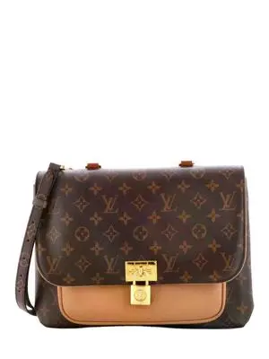 LOUIS VUITTON Monogram Canvas Marignan Handbag With Leather Shoulder Strap - Brown