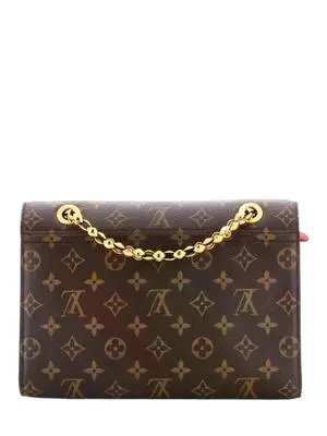 LOUIS VUITTON Victoire Monogram Canvas And Leather Shoulder Bag - Red