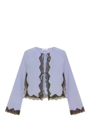 16ARLINGTON 16Arlington Filipa Lace-Trim Cardigan