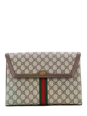 GUCCI Gucci Ophidia GG Coated Canvas Large Clutch Bag