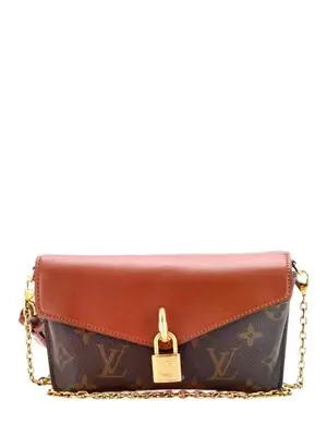 LOUIS VUITTON Monogram Canvas And Leather Padlock On Strap Crossbody Bag - Brown