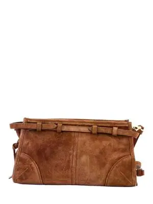 Prada Prada Suede Shoulder Bag Brown