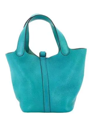 Hermès Picotin Lock Bag Clemence Pm Bucket Bag - Blue