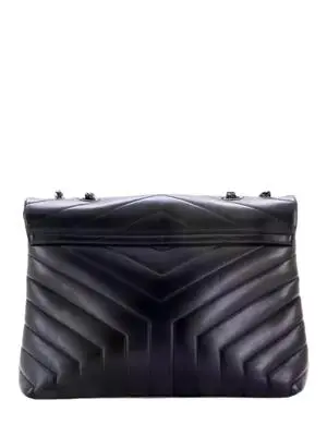 Saint Laurent Loulou Matelasse Chevron Leather Medium Shoulder Bag - Black