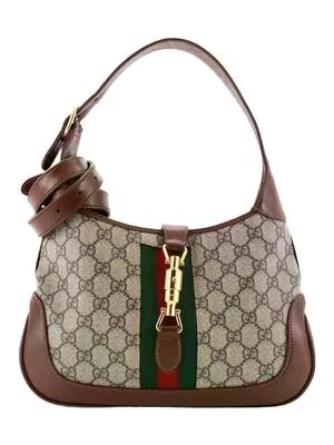 Gucci Jackie 1961 Gg Coated Canvas Small Hobo Bag - Brown