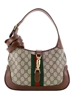 Gucci Jackie 1961 Gg Coated Canvas Small Hobo Bag - Brown