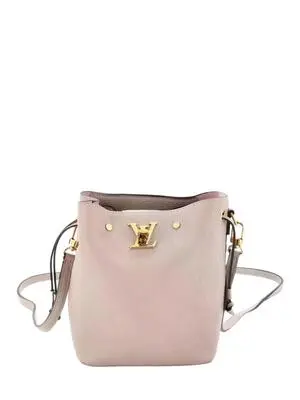 LOUIS VUITTON Louis Vuitton Lockme Leather Nano Bucket Bag Neutrals