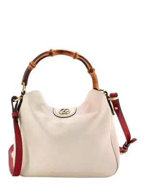 Gucci Diana Nm Bamboo Shoulder Bag Leather Small Tote Bag - Neutrals
