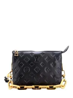 LOUIS VUITTON Coussin Bb Monogram Embossed Lambskin Crossbody Bag - Black