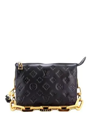LOUIS VUITTON Coussin Bb Monogram Embossed Lambskin Crossbody Bag - Black