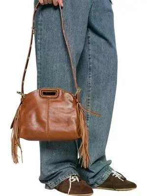 Maje Fringe Detailing Shoulder Bag - Brown