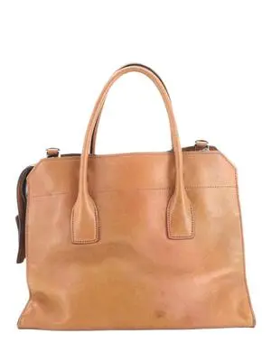 Prada Prada Cuir Double Leather Medium Tote Bag Brown