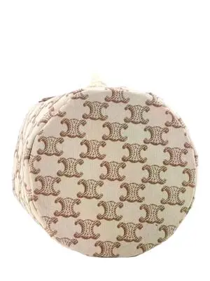 Celine Triomphe Drawstring Bucket Bag In Triomphe Canvas - Brown