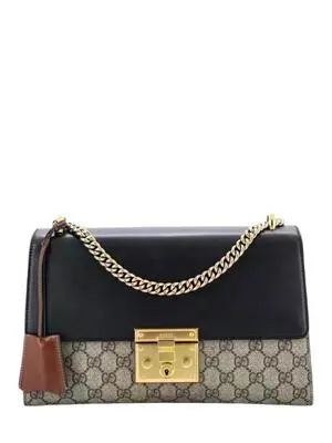 GUCCI Gucci Padlock GG Coated Canvas And Leather Medium Shoulder Bag