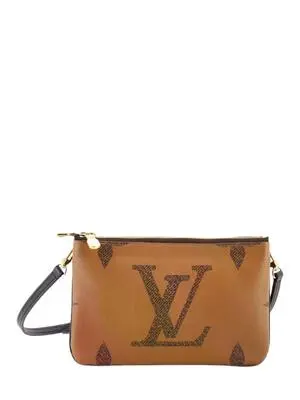 LOUIS VUITTON Louis Vuitton Double Zip Pochette Reverse Monogram Giant Clutch Bag