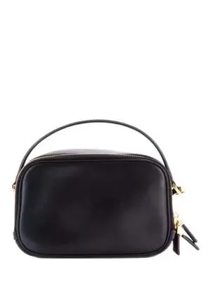 Prada Odette Top Handle Bag Leather Mini Crossbody Bag - Black