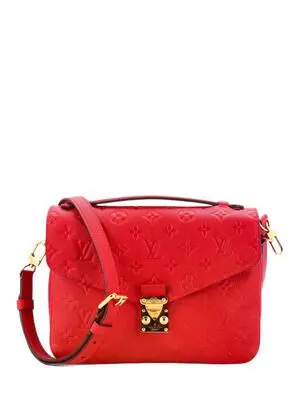 LOUIS VUITTON Pochette Metis Monogram Empreinte Leather Crossbody Bag - Red