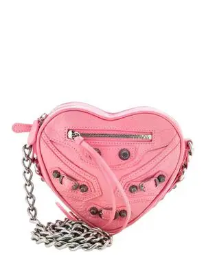 Balenciaga Le Cagole Heart Chain Bag - Pink