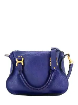 Chloé Marcie Satchel Leather Baby Crossbody Bag - Blue