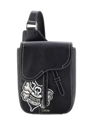 Dior Stussy Saddle Messenger Bag - Black