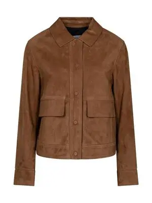 YVES SALOMON Suede Jacket - Brown