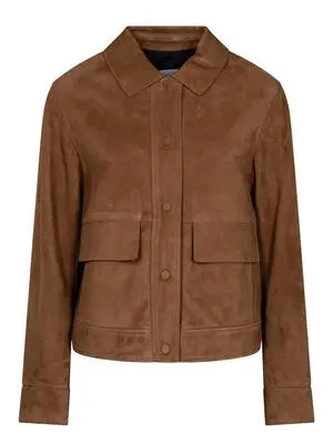 YVES SALOMON Suede Jacket - Brown