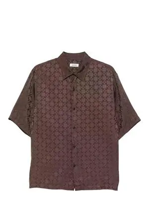 Sandro Monogram-pattern Shirt - Brown