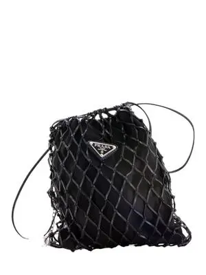 Prada Fishnet Chain Crossbody Bag - Black