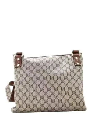 GUCCI Gucci GG Coated Canvas Web Loop Flat Messenger Bag