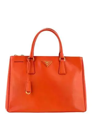 Prada Lux Saffiano Leather Medium Tote Bag - Orange