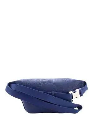 Gucci Jumbo Gg Embossed Leather Small Belt Bag - Blue