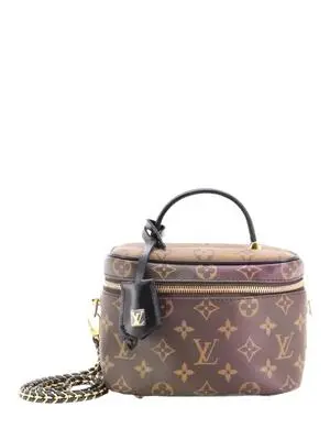 LOUIS VUITTON Vanity Handbag Reverse Monogram Canvas Pm Satchel - Brown