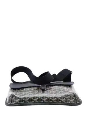 Goyard Coursier Messenger Bag In Coated Canvas And Leather - Black