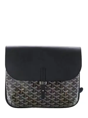 Goyard Coursier Messenger Bag In Coated Canvas And Leather - Black